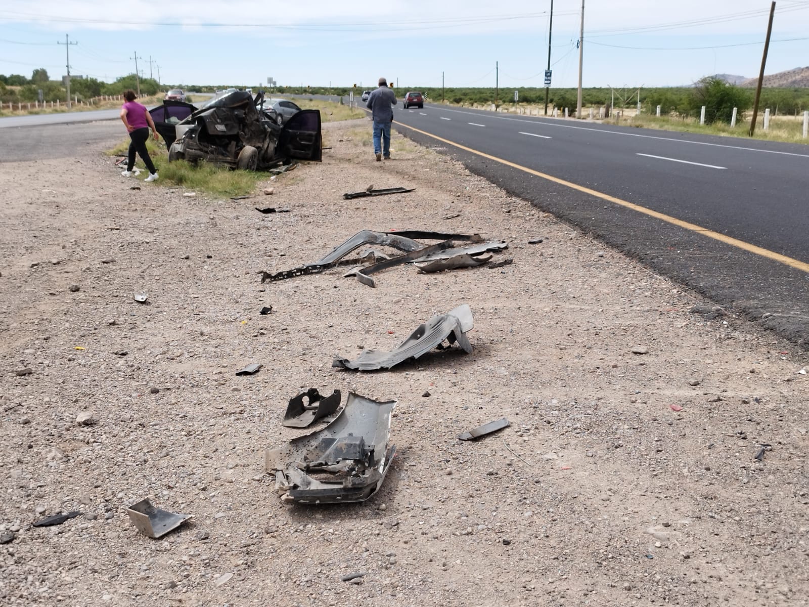 Choque deja persona lesionada en carretera Chihuahua a Delicias - Norte De Chihuahua
