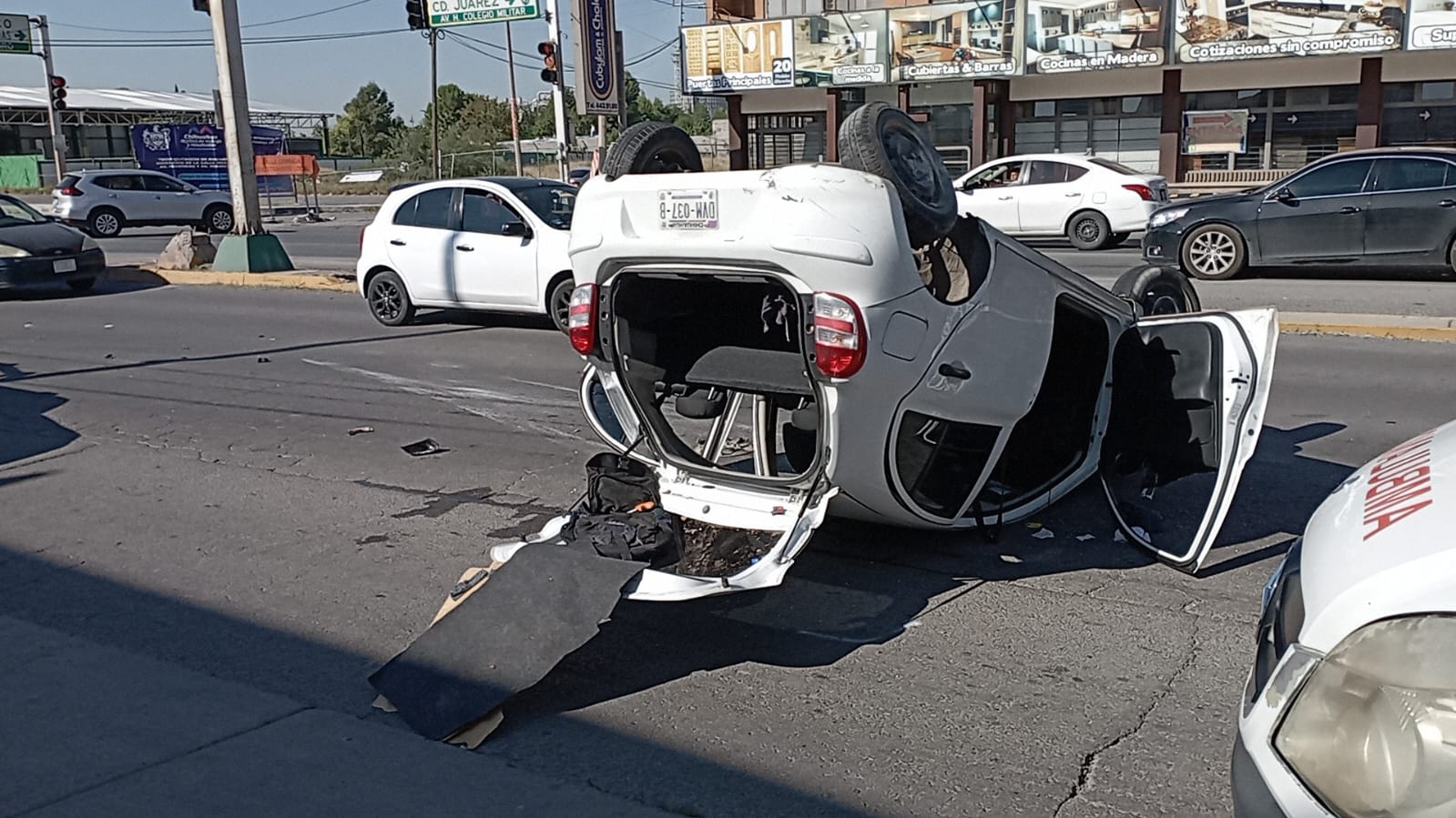 Choque volcadura deja una mujer lesionada - Norte De Chihuahua